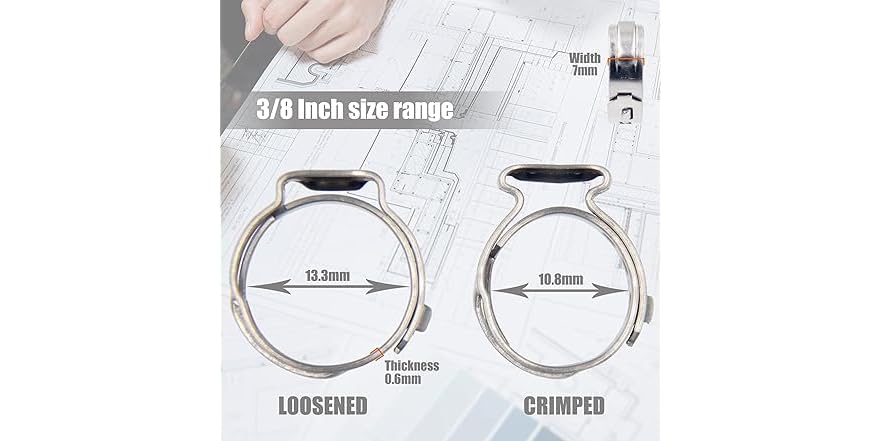 3/8" PEX Cinch Clamp Rings 100 Pack