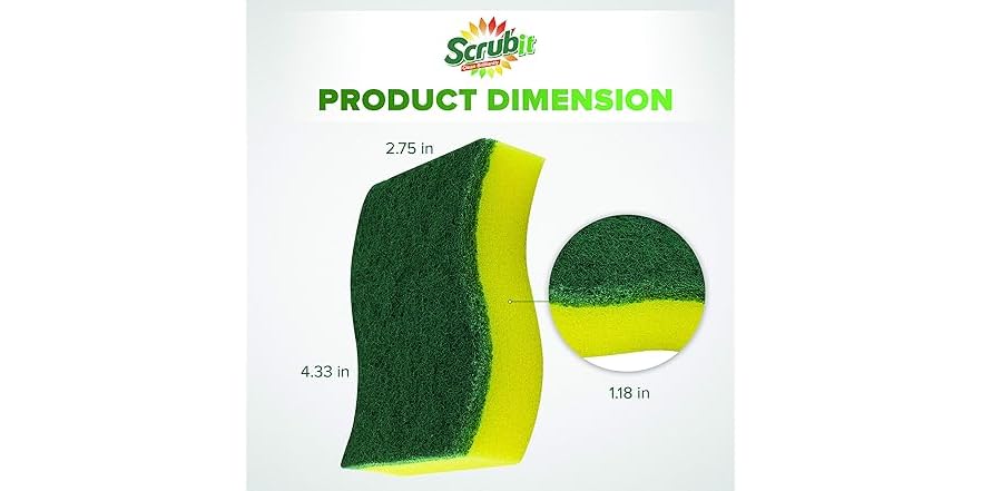 (12 Count) Heavy Duty Scrub Sponges by SCRUBIT