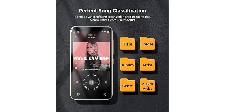 TIMMKOO 72GB MP3 Player withBluetooth White (Open Box)