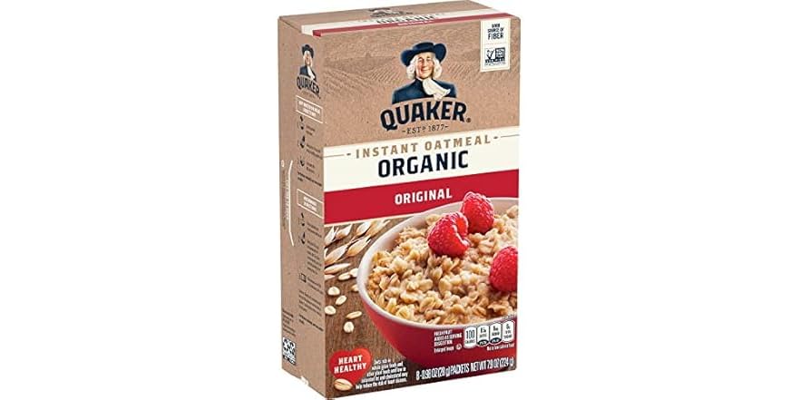 Quaker Instant Oatmeal, Organic Regular, 8 oz