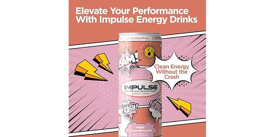 (12 Pack) Impulse Energy Pink Champagne