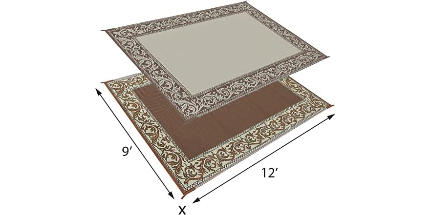 Stylish Camping 9-Feet x 12-Feet RV Patio Mat