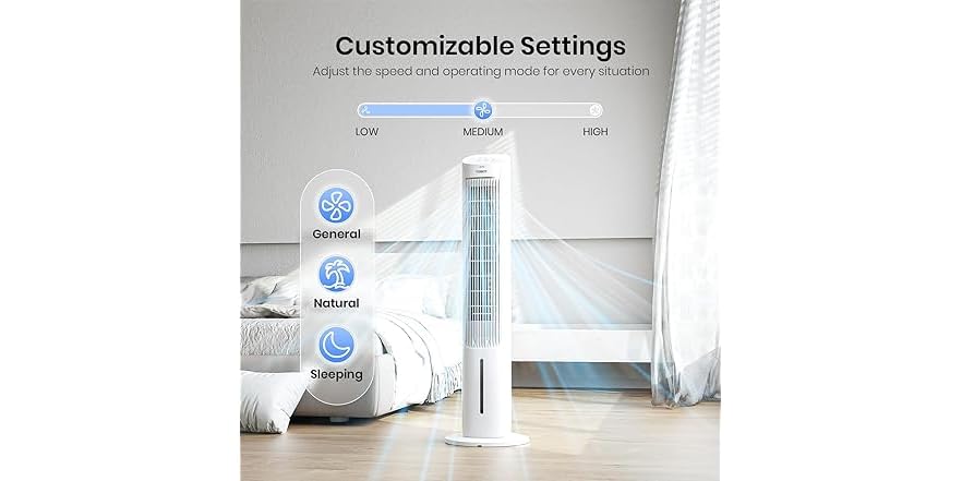 TOSOT Oscillating Cooling Fan with 3 Speeds