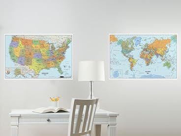 Dry Erase USA and World Map