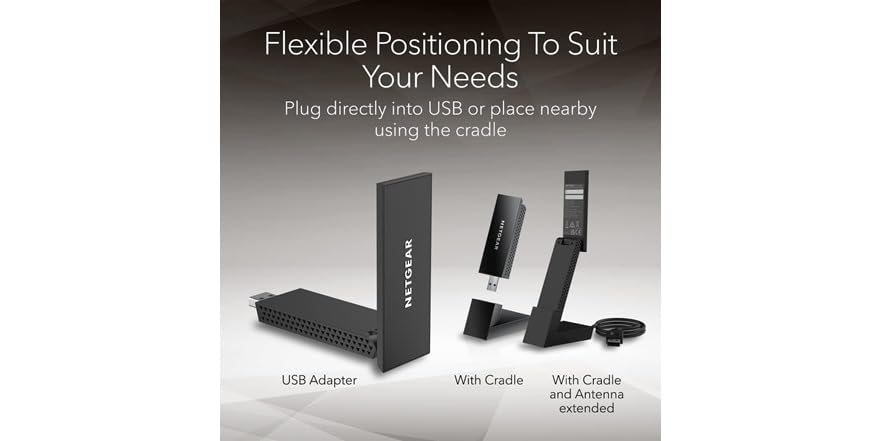 Netgear A8000-100PAR Wireless Adapter (Open Box)