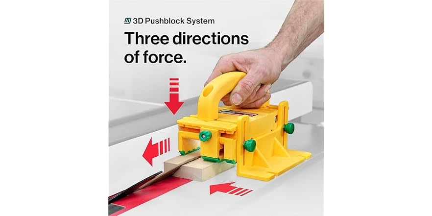 MICROJIG GRR-RIPPER GR-100 3D Table Saw Pushblock, Yellow