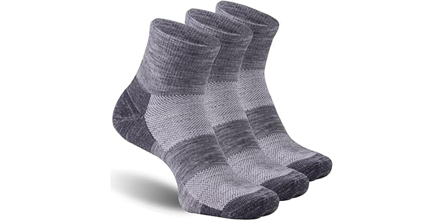 3 Pair Athletic Wool Ankle Socks