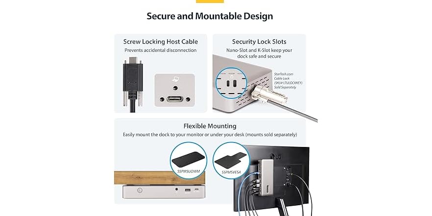 StarTech Triple 4K Monitor Docking Station (Open Box)