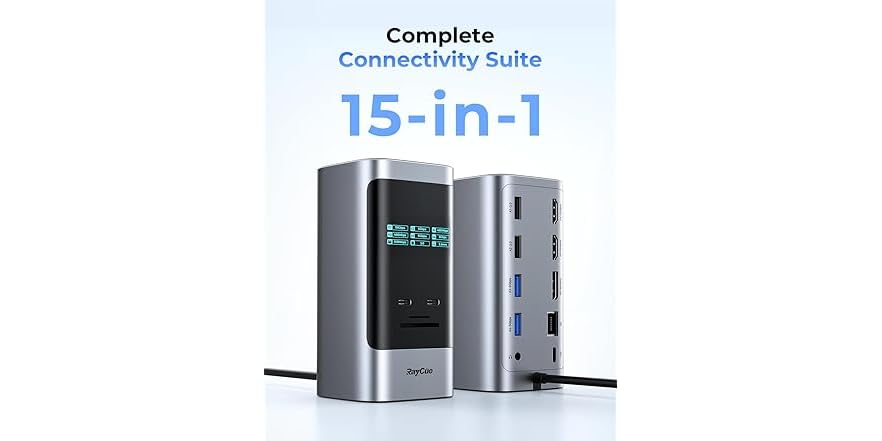 RayCue 15in1 Docking Station | Triple Monitor