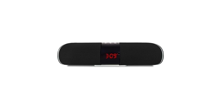 Wireless Soundbar Speaker with Clock Display and built-in FM Radio