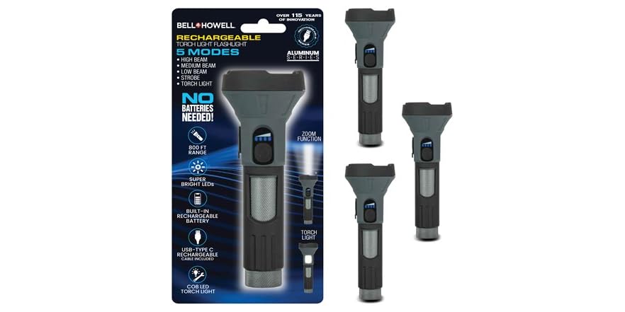 Rechargeable Adjustable Beam Flashlight