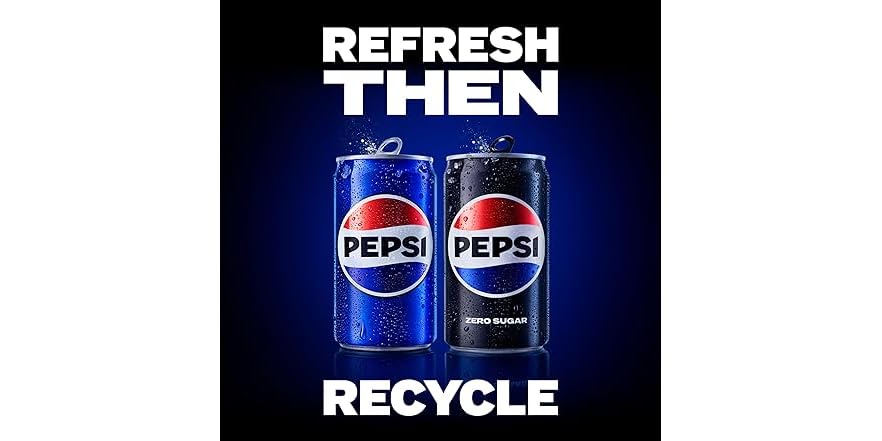 (10 PK) Pepsi Cola Soda Pop, 7.5oz Mini Cans