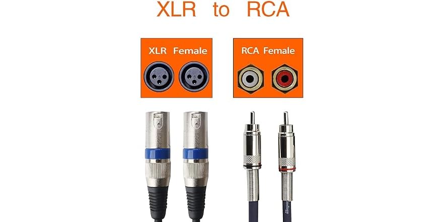 2 XLR To 2 RCA Stereo Connection Cable