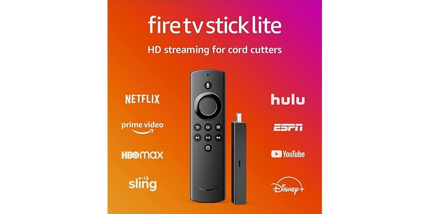 (New) Fire TV Stick Lite, Alexa Voice Remote Lite
