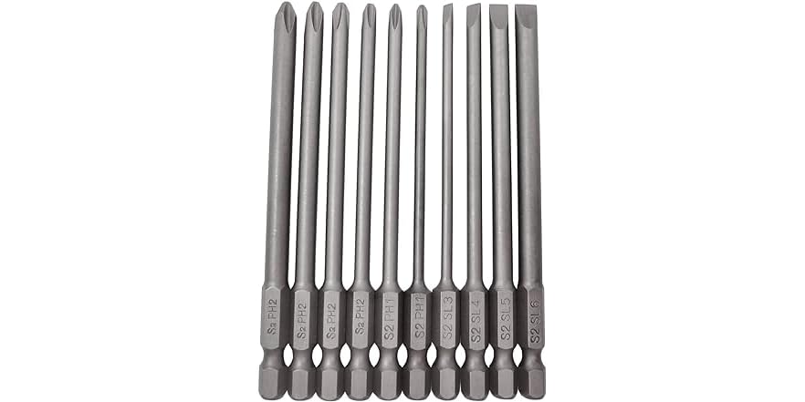Long Slotted and Cross Driver Bit Sets