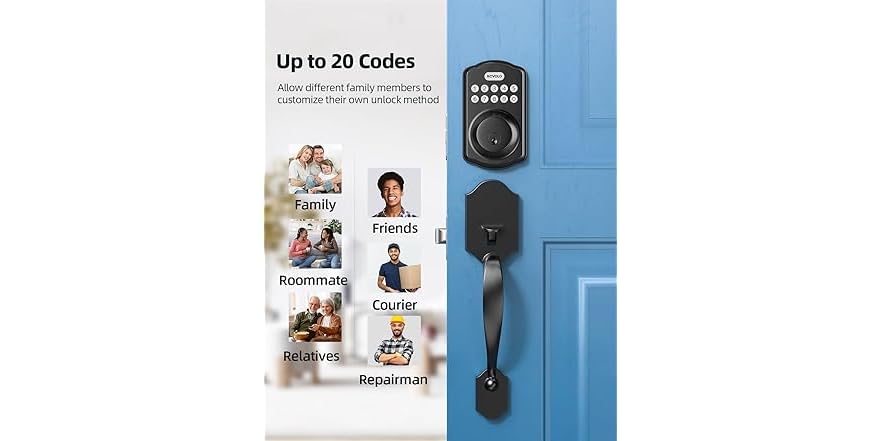Revolo RE001 Electronic Keypad Deadbolt, Keyless Entry Door Lock, Keyed ...