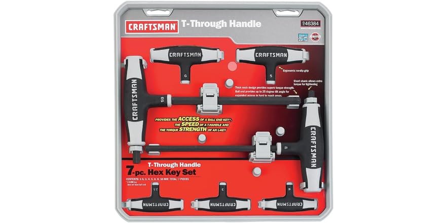 Craftsman 7-Pc Metric T-Handle Hex Key Set