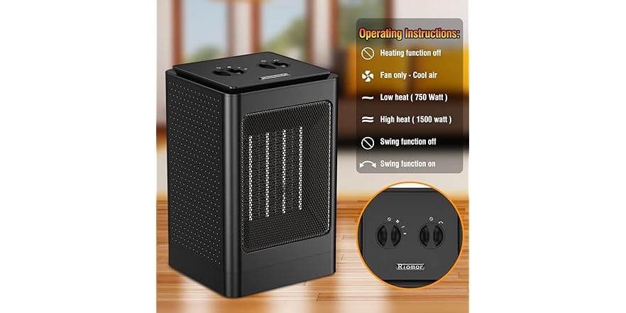 Riomor Space Heater, 1500W Portable