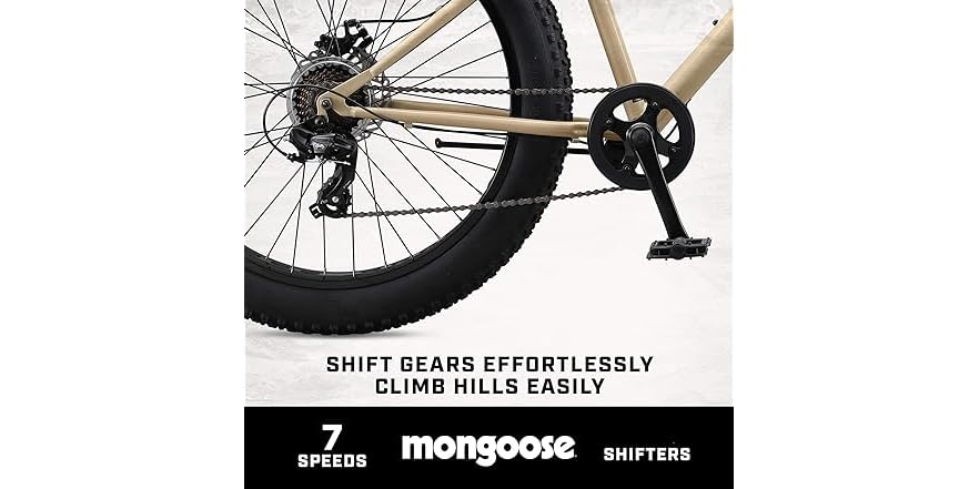 Mongoose Malus Unisex Fat Tire Mountain Bike