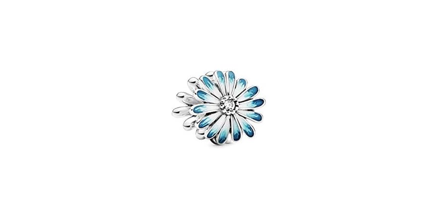 PANDORA 798775C01 Blue Daisy Flower, Mixed Enamel Sterling