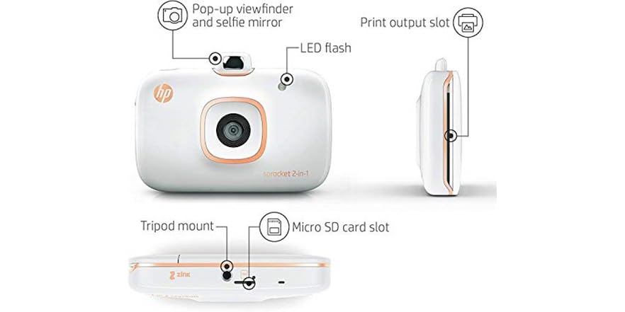 HP Sprocket 2-in-1 Instant Camera & Printer Bundle