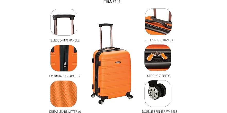 Rockland Melbourne Hardside Expandable Spinner Wheel Luggage, 20"