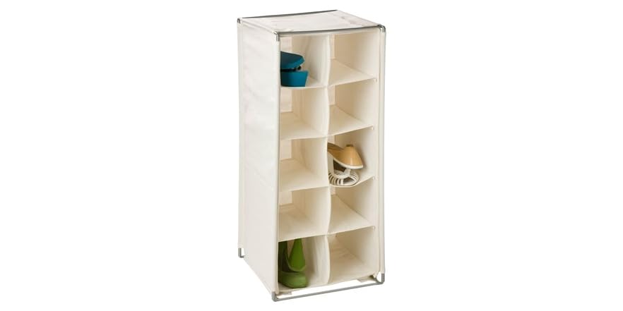 Honey-Can-Do Canvas Shoe Rack Cubby, 10-Pair