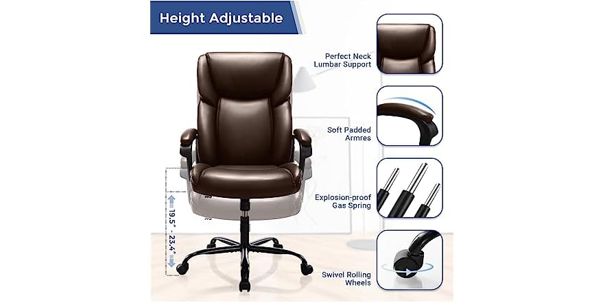ZUNMOS Executive Office Chair, Brown