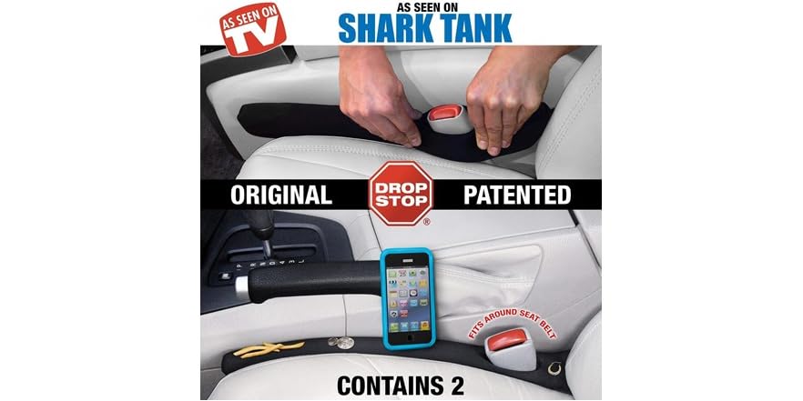 Set of Two Drop Stop Car Seat Gap Filler