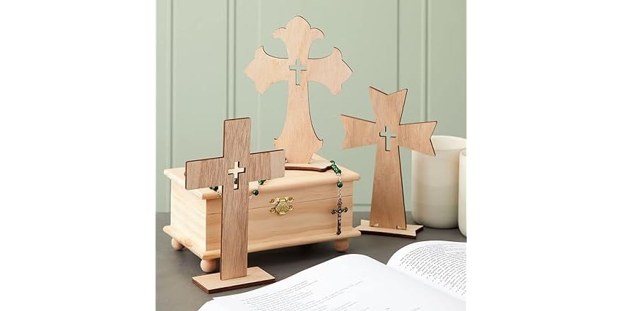 12 Pack Unfinished Wooden Crosses