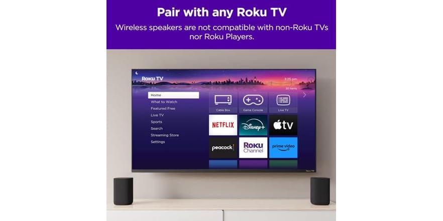 ONN Roku Wireless Surround Sound Speakers