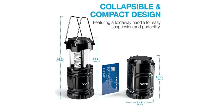 Vont LED Camping Lantern 2 or 4-Pack