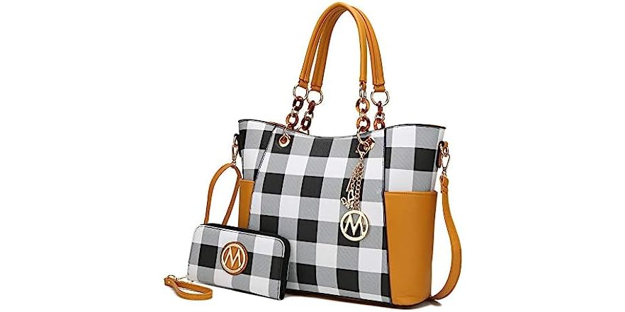 Bonita Checker Tote bag with Wallet