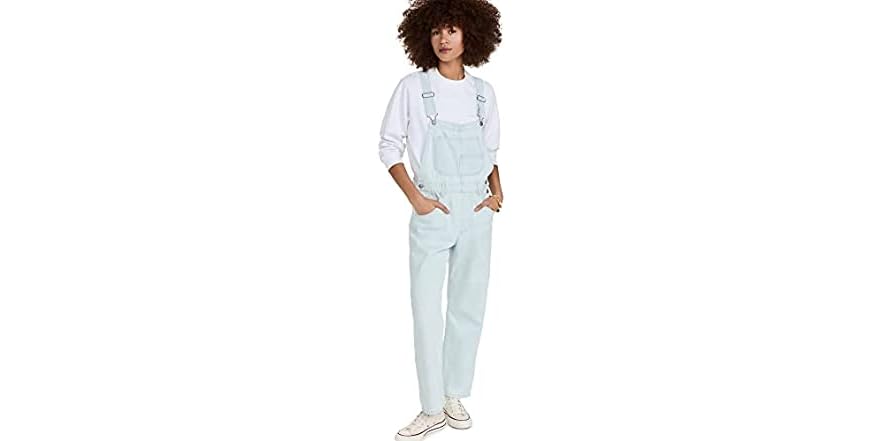 Ziggy Denim Overalls, Bleach Bloom, Blue, M