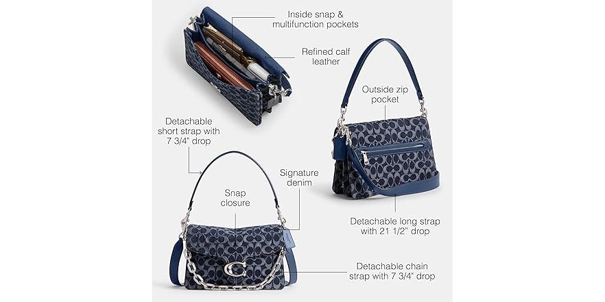 Coach Signature Denim Tabby Shoulder Bag (Open Box) (Open Box)