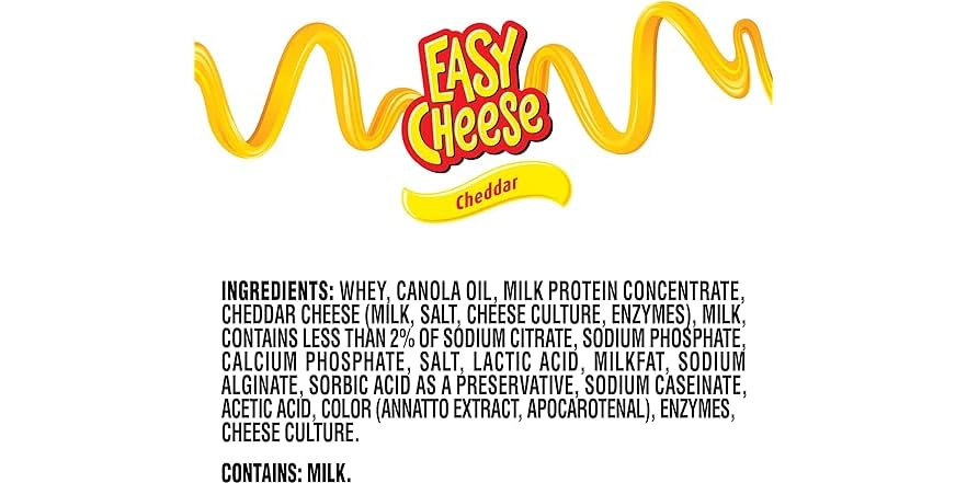 Easy Cheese Cheddar Cheese Snack, 8 oz