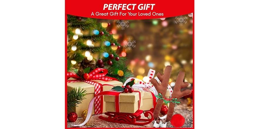 Zone Tech GA0080 Car Reindeer Antlers and Nose Set Red/Brown