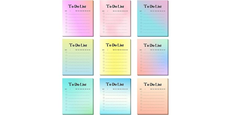 18 Pieces to Do List Sticky Notes