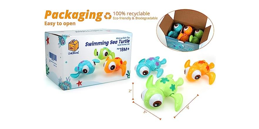 Bath Toys Wind up Swimming Sea Turtles
