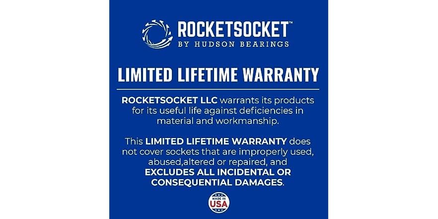 ROCKETSOCKET USA Made 7pc Extraction Socket Set