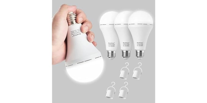 Rechargeable Emergency Light Bulb, 4 Pack