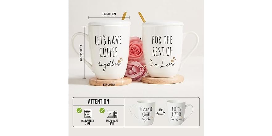 Ceramic Engagement Coffee Mug Set