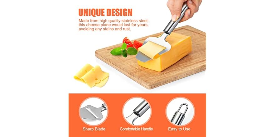 2 Pieces Stainless Steel Wire Cheese Slicer with Cheese Plane Tool