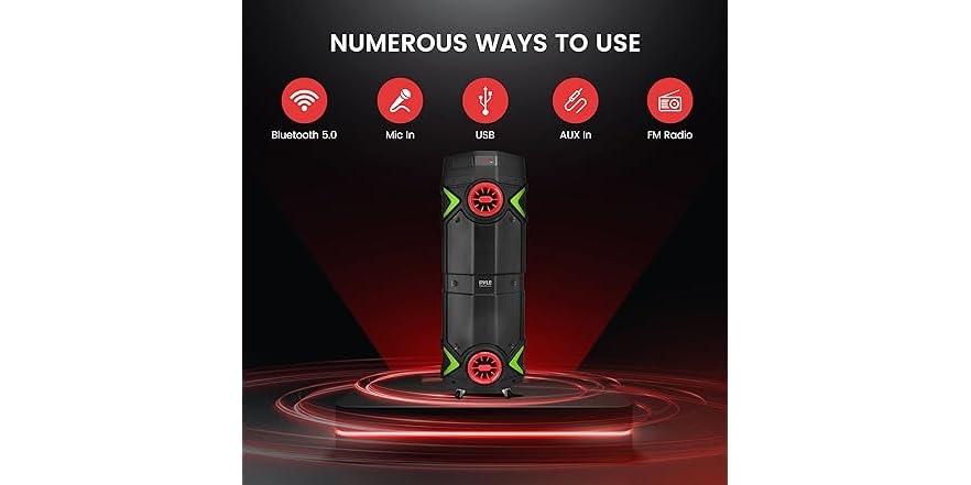 Pyle 400W Remote Control Portable Bluetooth PA Speaker