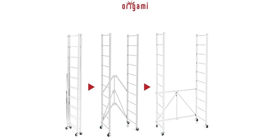 Origami 4 Tier Adjustable Shelf Rack - White