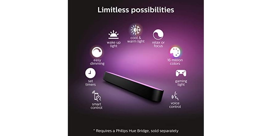 Philips Hue Smart LED Bar Light, 2-pack