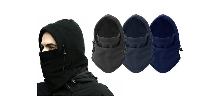 3&6PK Fleece Hooded Warmer Head Cover