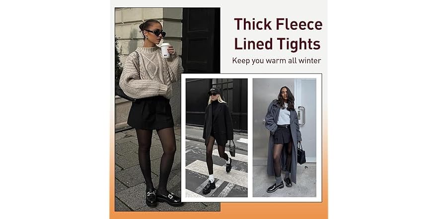 Translucent Fleece Lined Tights Women