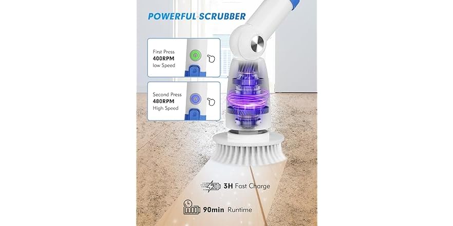 Cordless Electric Spin Scrubber