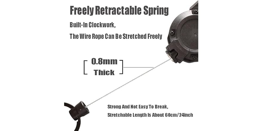(4 Pack) Retractable Wire Rope